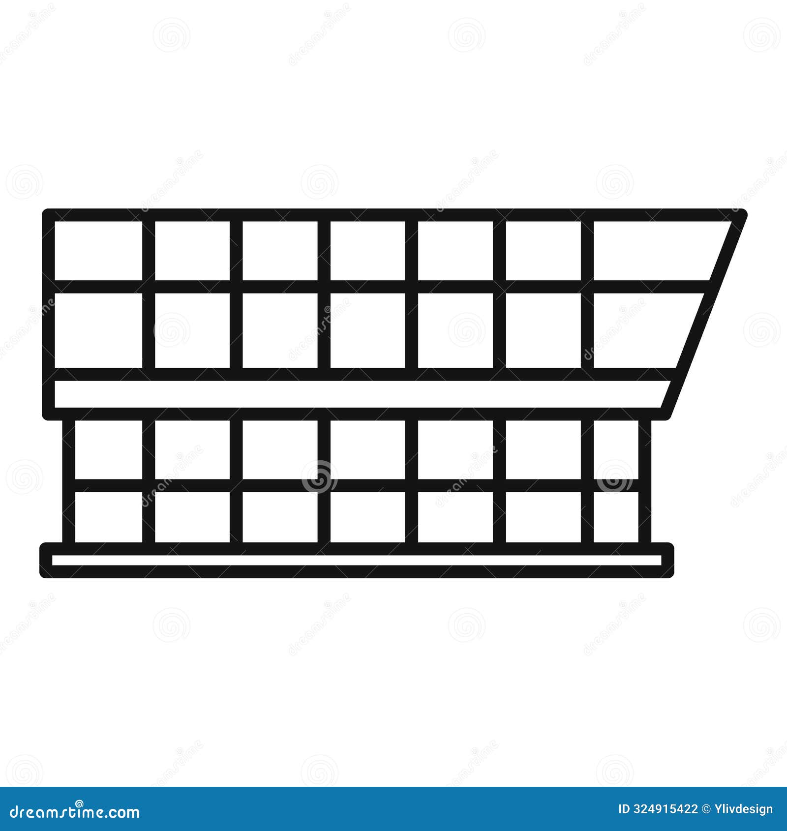 Modern Office Building Facade with Large Windows Icon Stock Vector ...