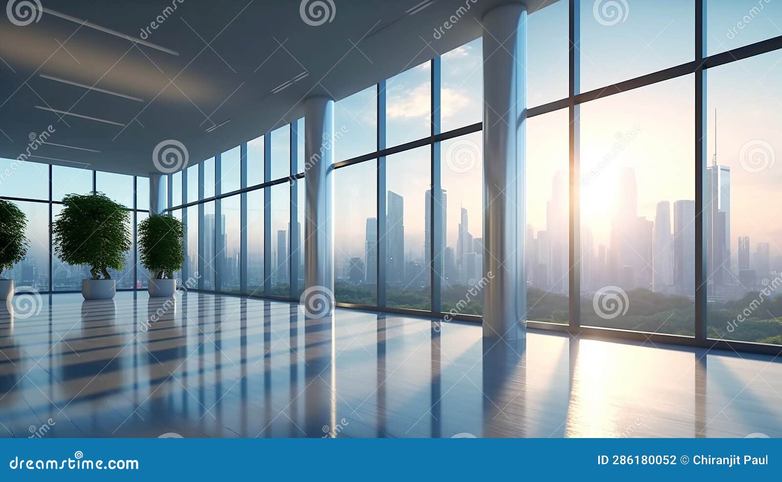 Modern Office Building Features Luxury Skyline View Background Stock ...