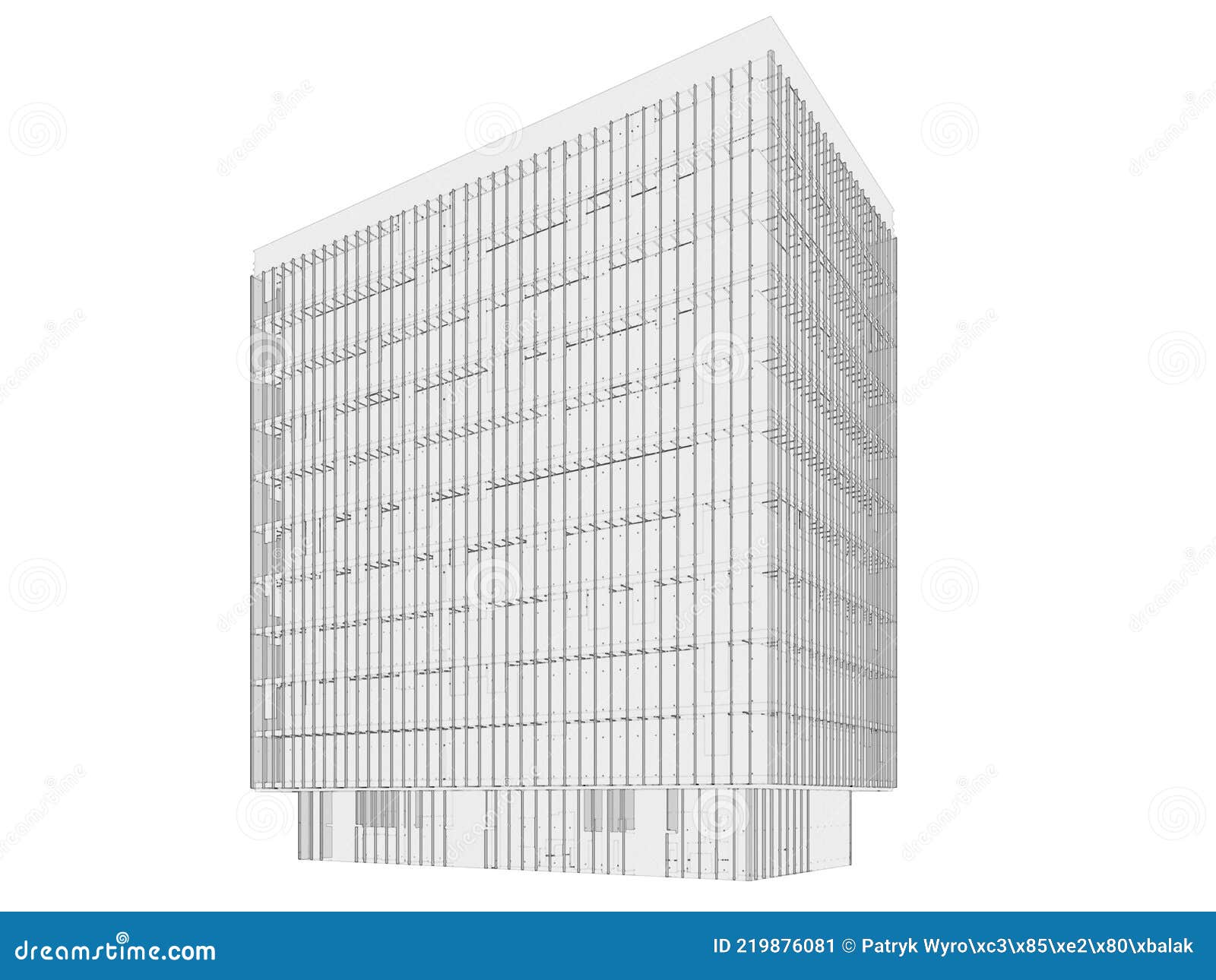 Modern Office Building - Front Angle View Stock Illustration ...