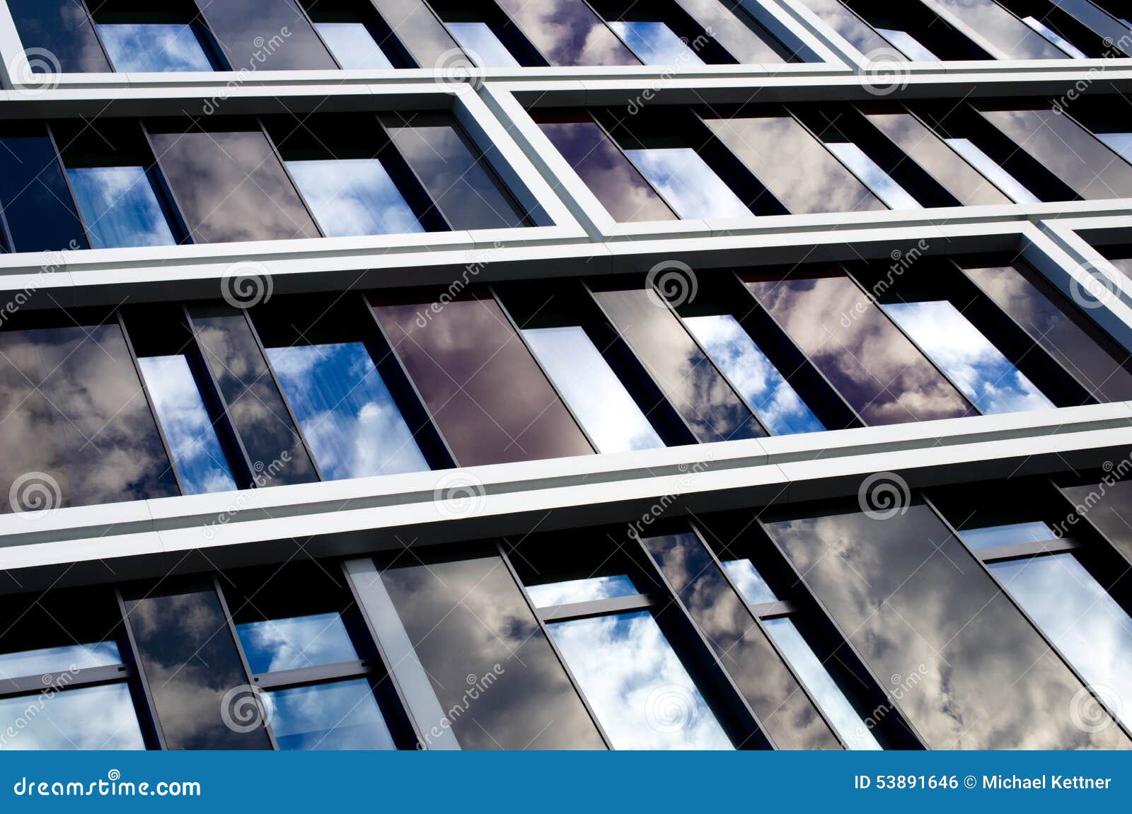 Modern Office Building with Glas Cladding Stock Photo - Image of blue ...