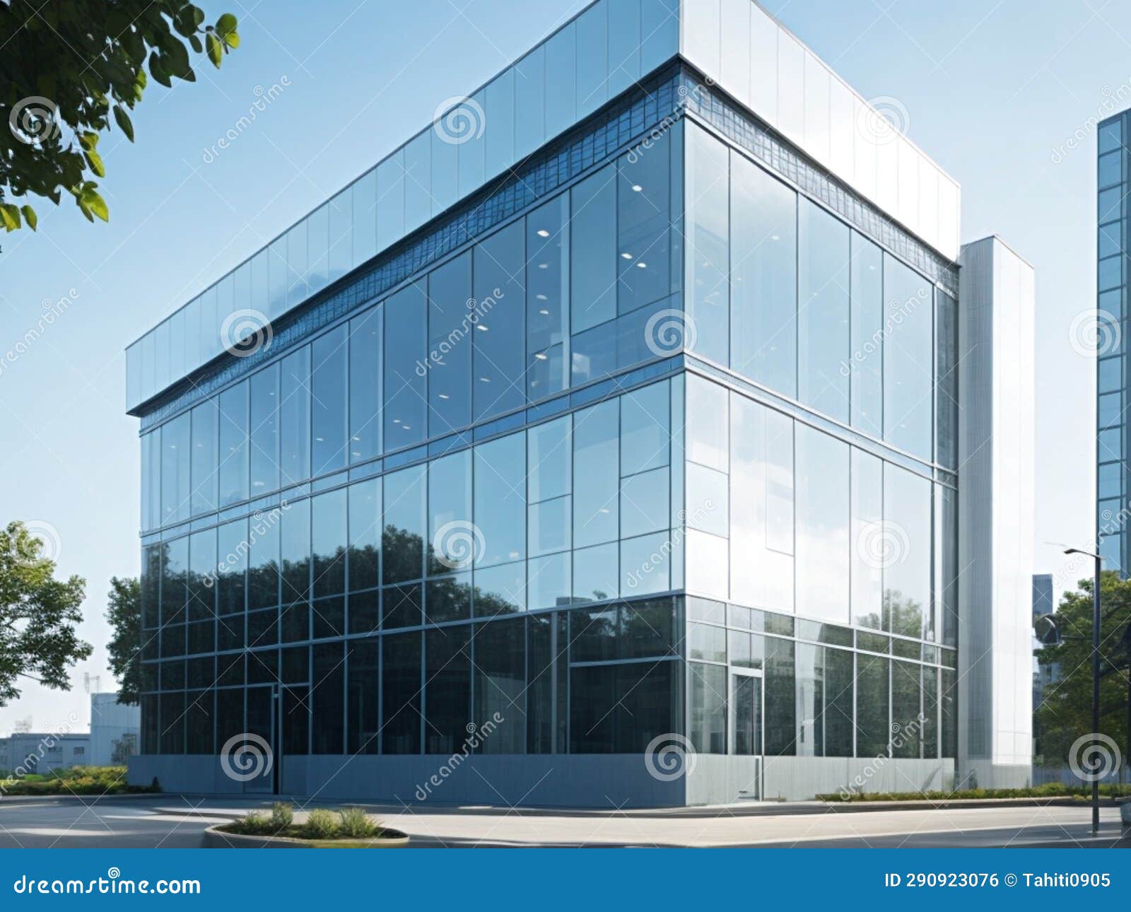 Modern Office Building with Glass Windows, Business Center, Hub Stock ...
