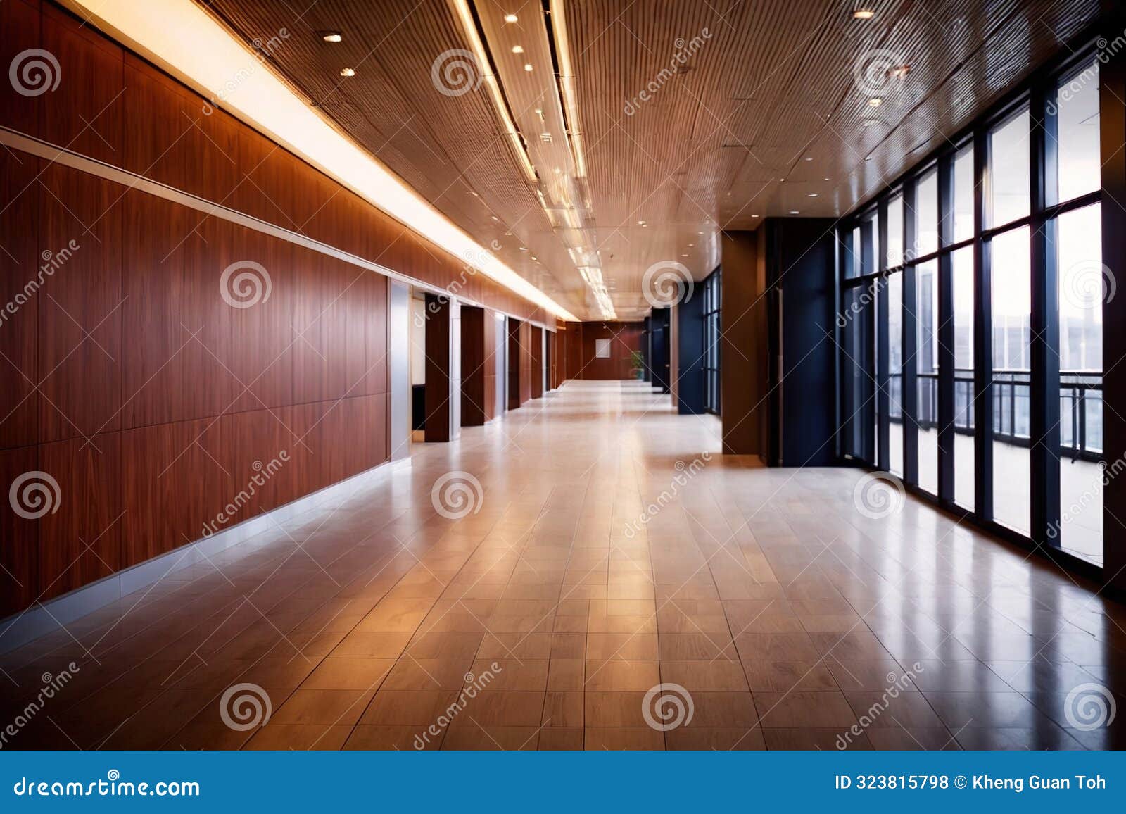 Modern Office Building Hallway, Passage for Corporate Building Stock ...