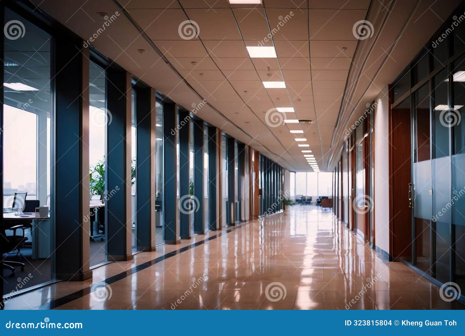 Modern Office Building Hallway, Passage for Corporate Building Stock ...
