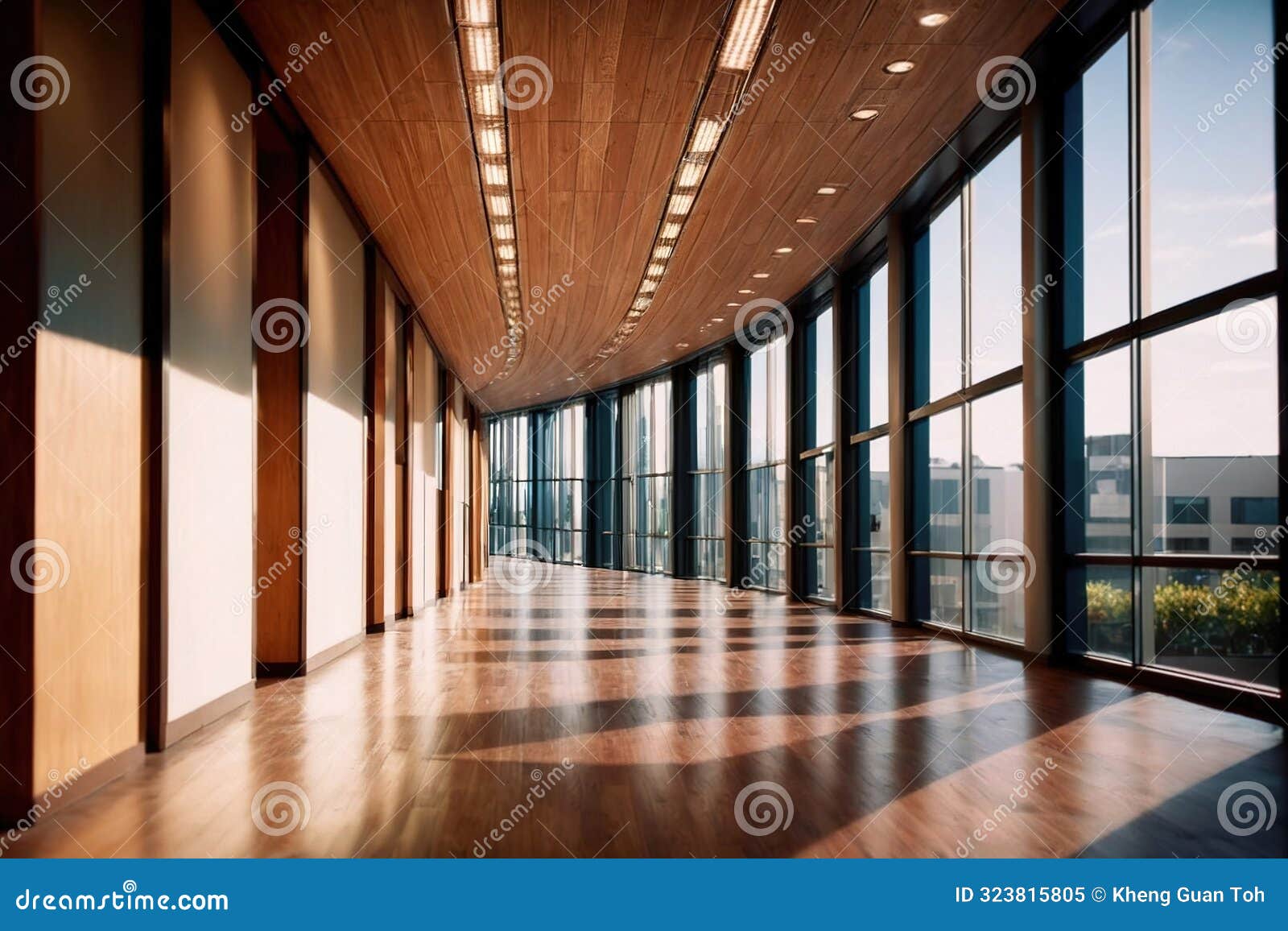 Modern Office Building Hallway, Passage for Corporate Building Stock ...