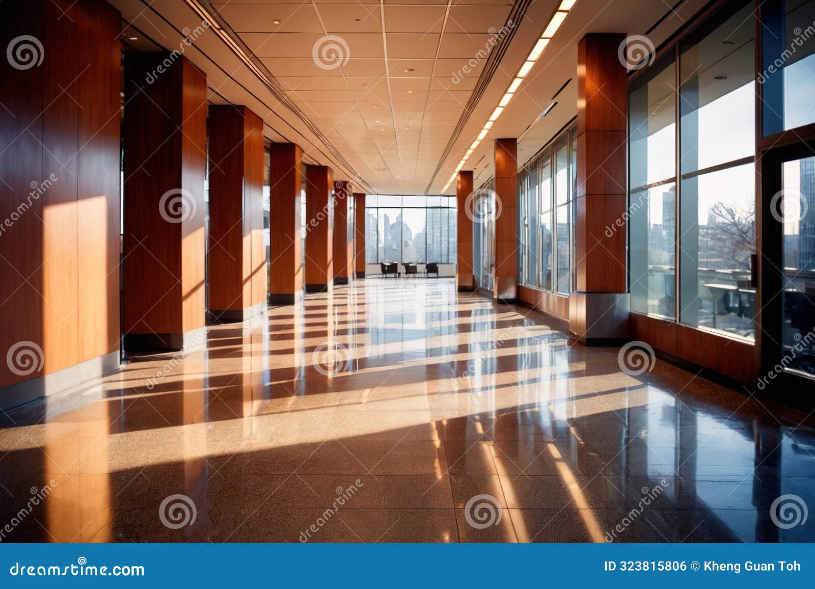 Modern Office Building Hallway, Passage for Corporate Building Stock ...