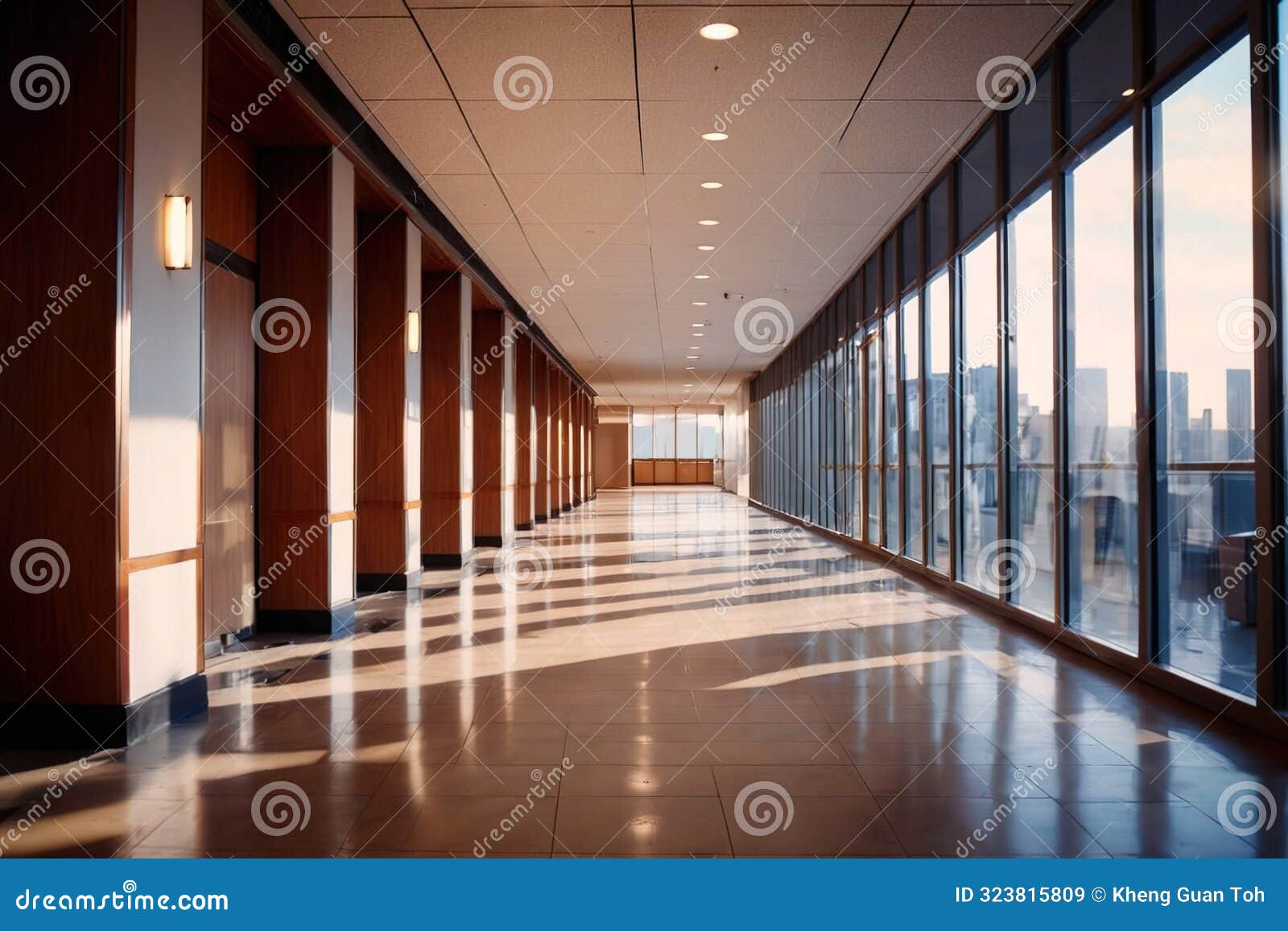 Modern Office Building Hallway, Passage for Corporate Building Stock ...