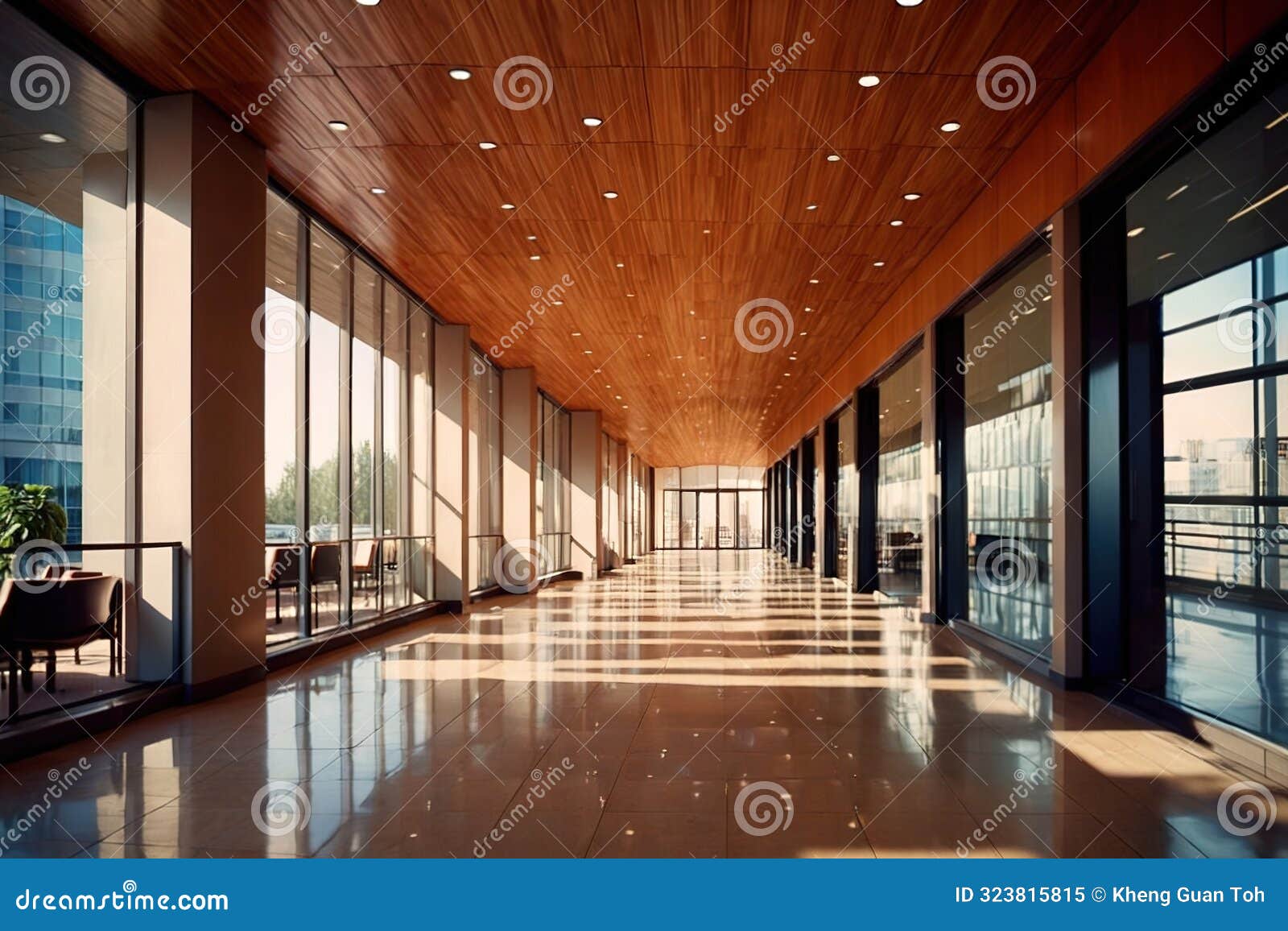 Modern Office Building Hallway, Passage for Corporate Building Stock ...