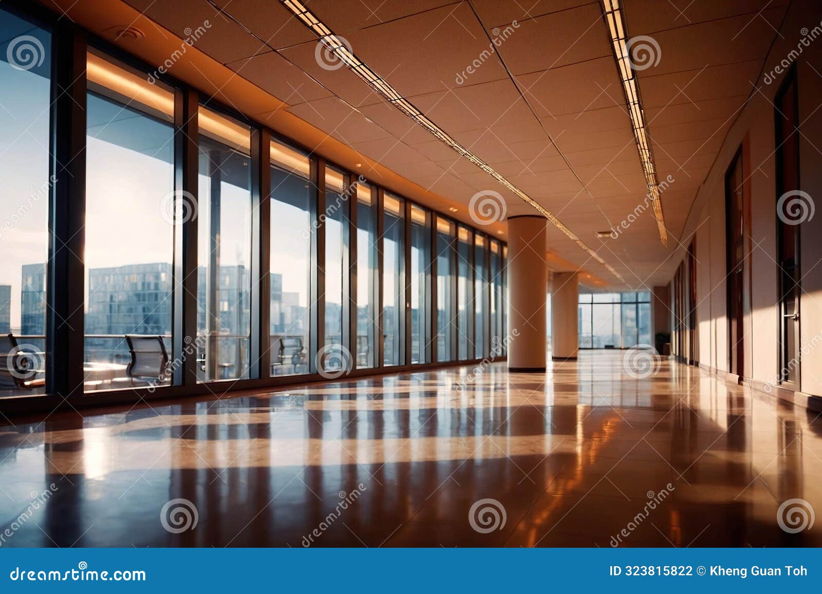 Modern Office Building Hallway, Passage for Corporate Building Stock ...