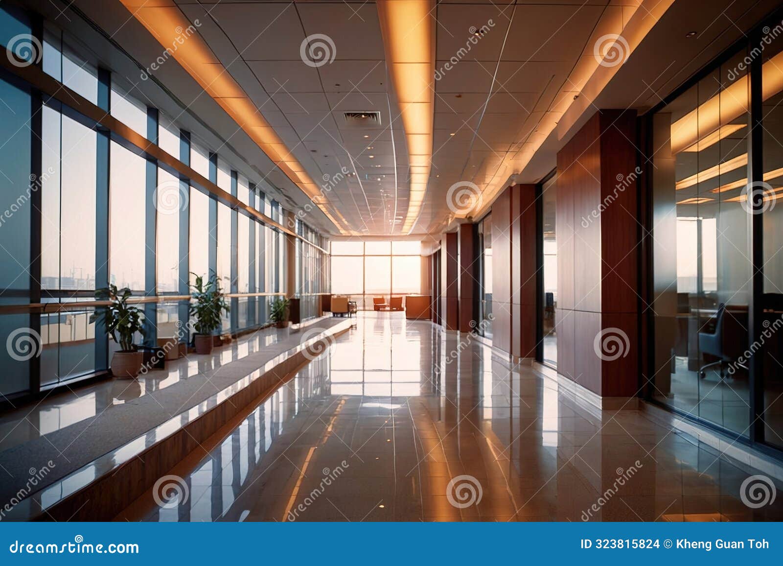 Modern Office Building Hallway, Passage for Corporate Building Stock ...