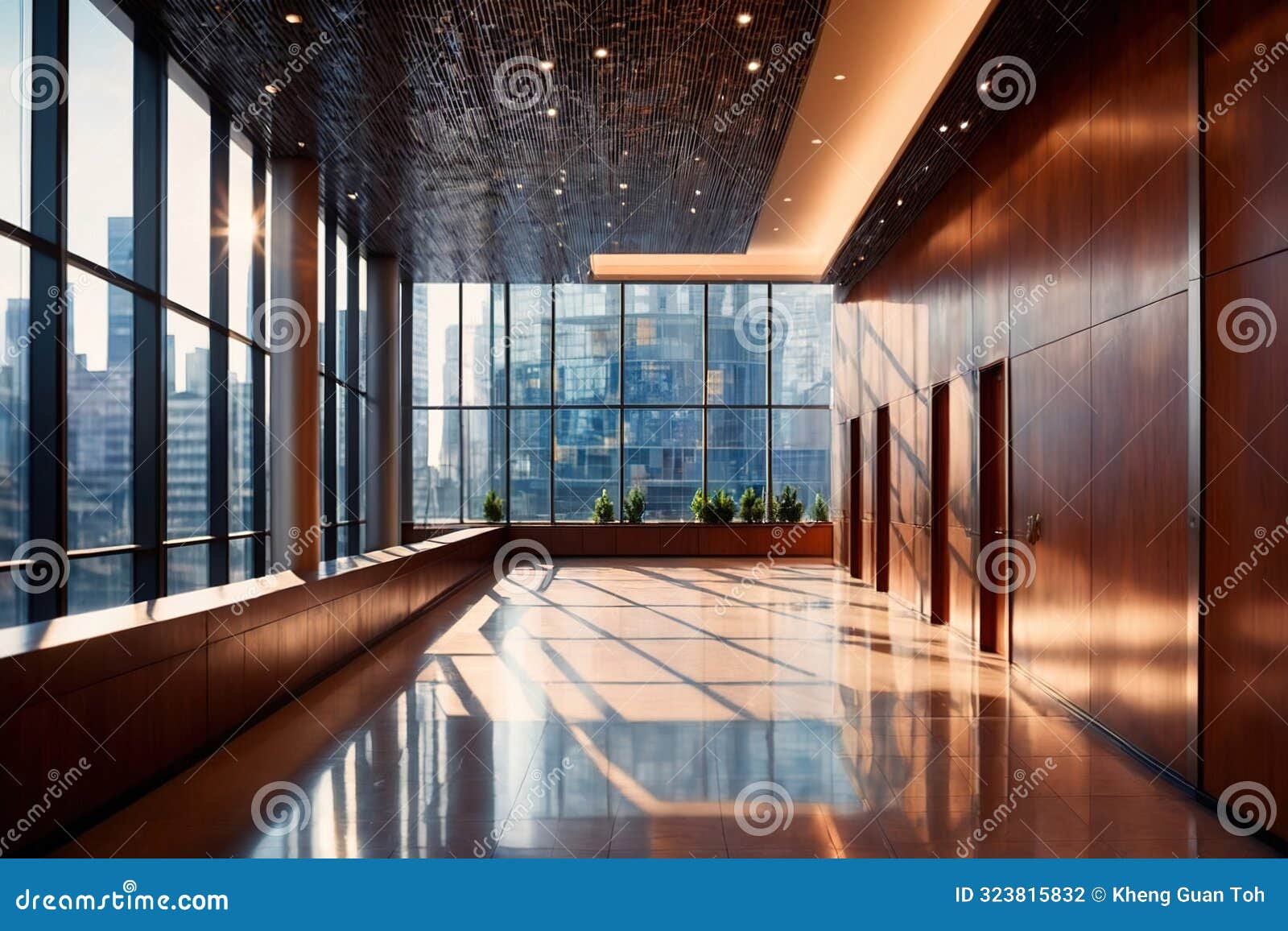 Modern Office Building Hallway, Passage for Corporate Building Stock ...