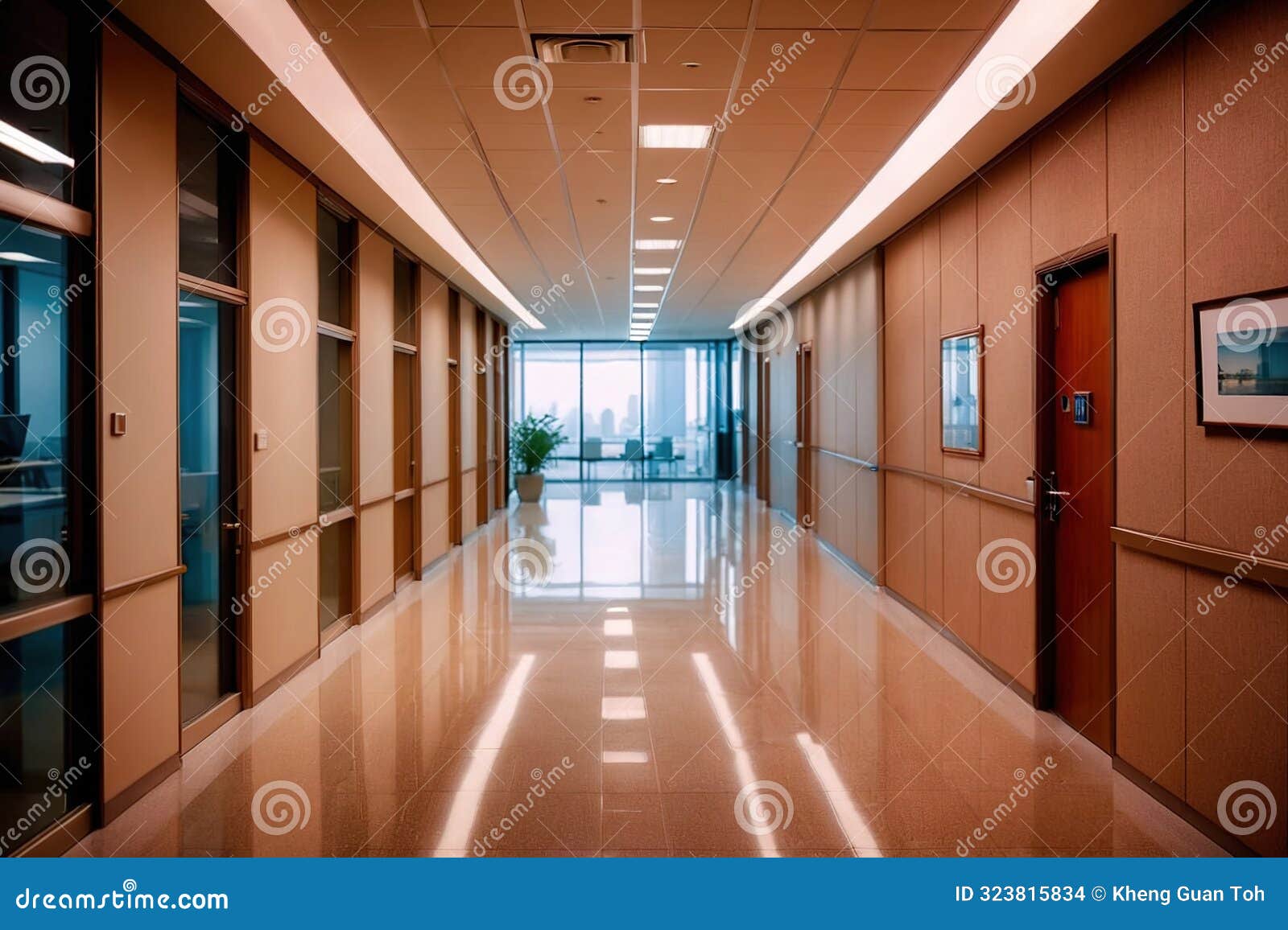 Modern Office Building Hallway, Passage for Corporate Building Stock ...