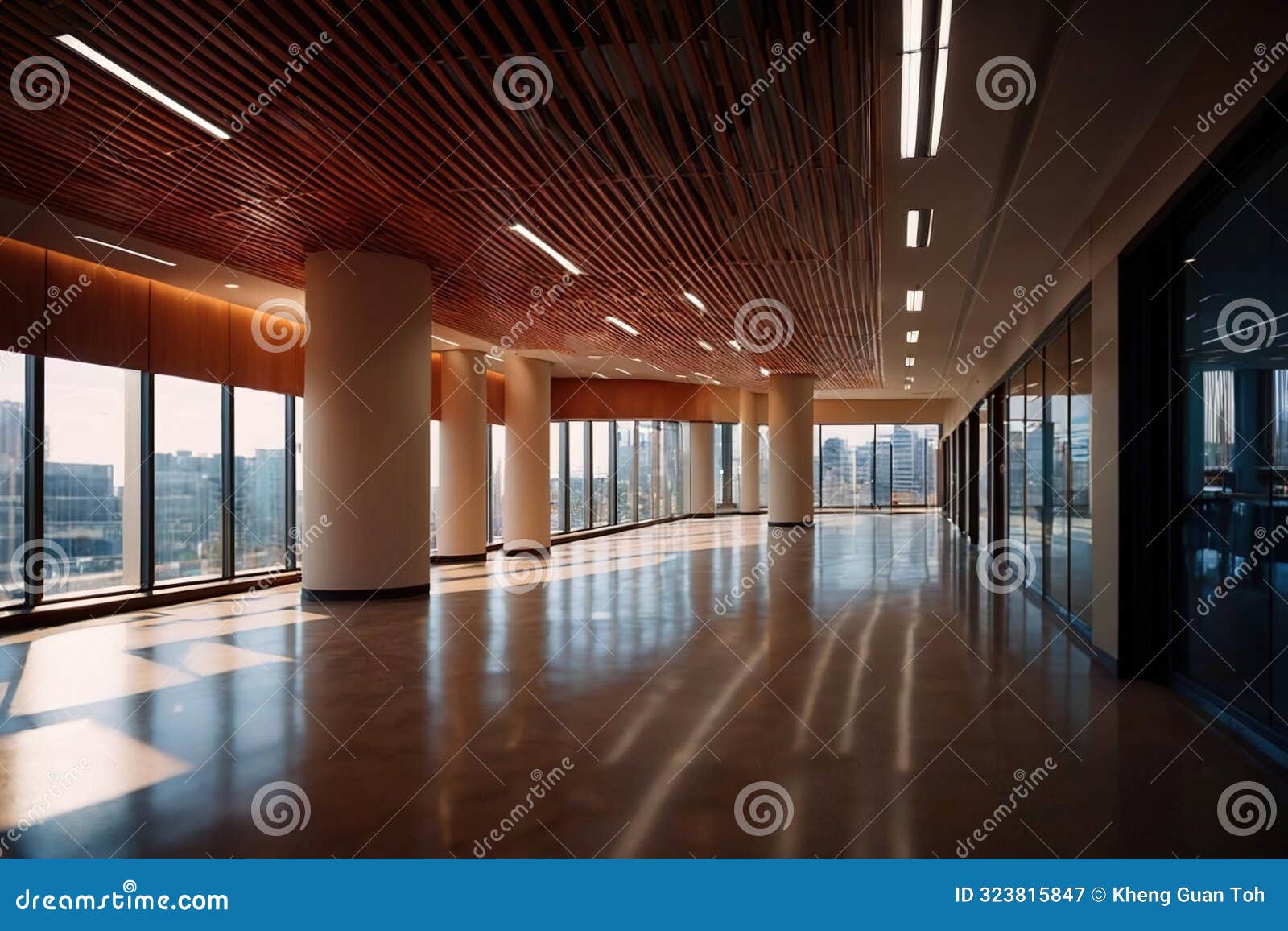 Modern Office Building Hallway, Passage for Corporate Building Stock ...