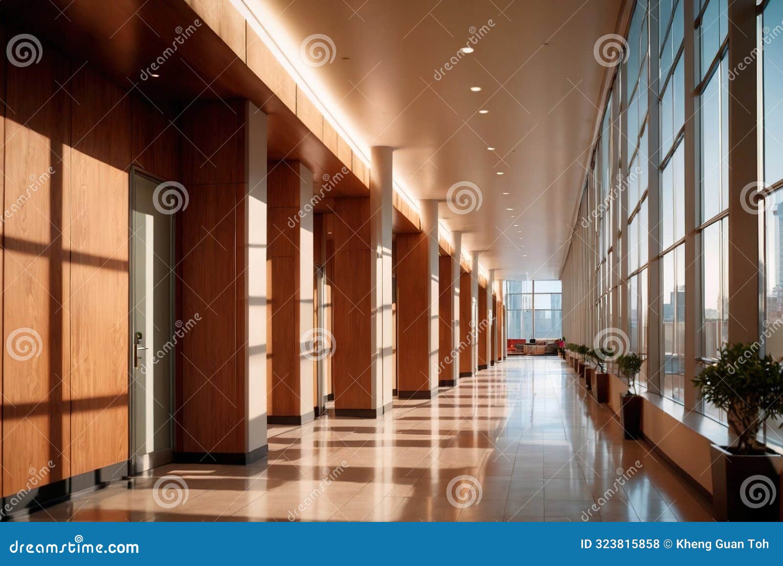Modern Office Building Hallway, Passage for Corporate Building Stock ...