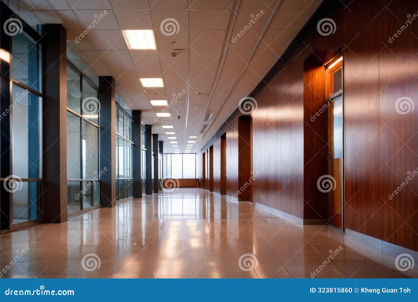 Modern Office Building Hallway, Passage for Corporate Building Stock ...