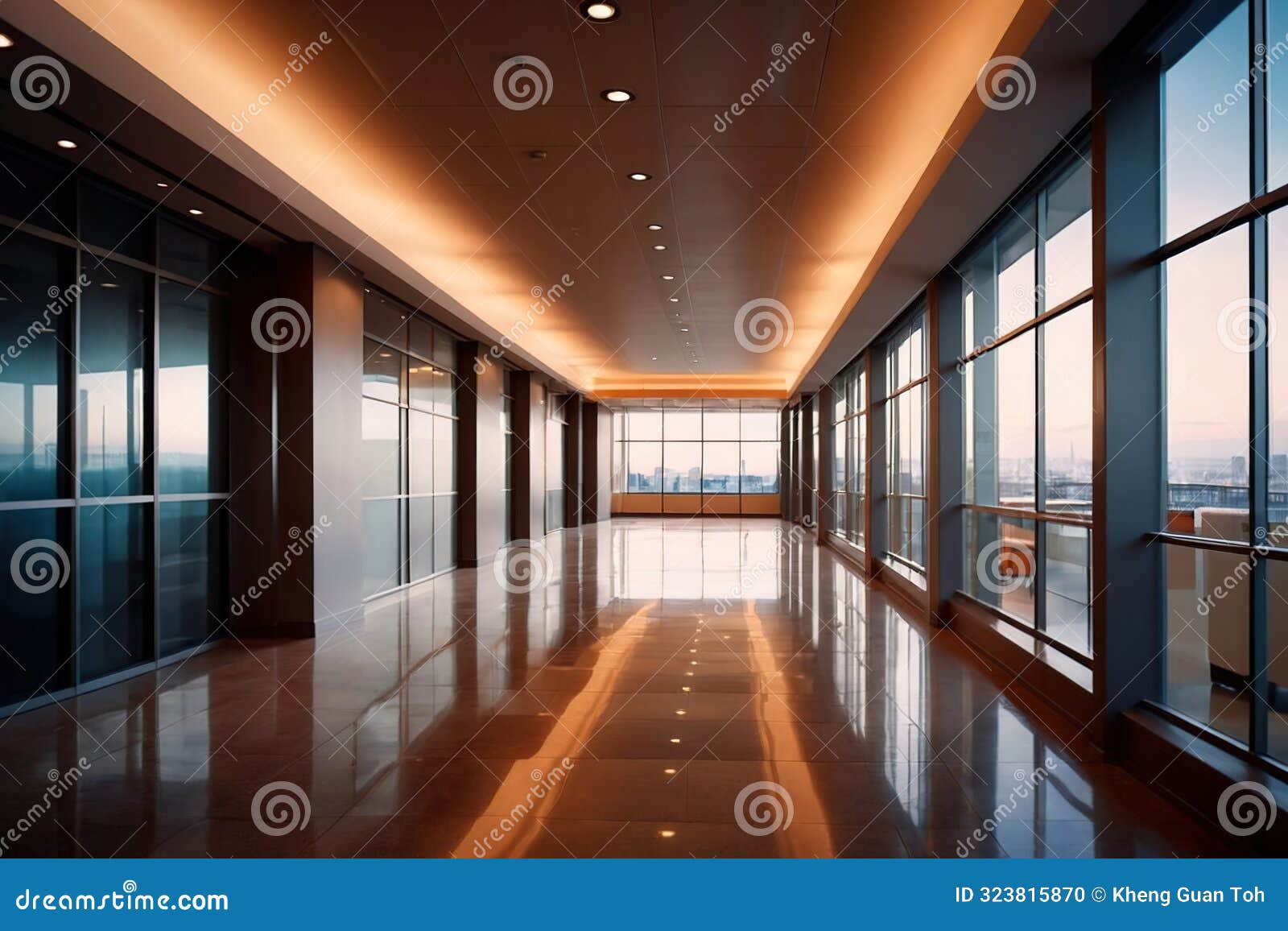 Modern Office Building Hallway, Passage for Corporate Building Stock ...