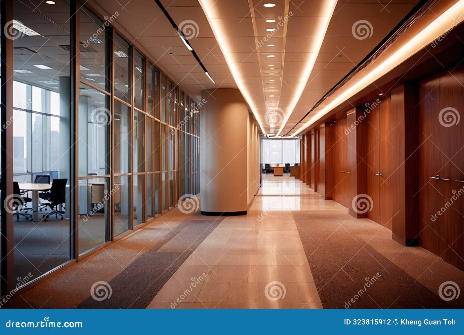 Modern Office Building Hallway, Passage for Corporate Building Stock ...