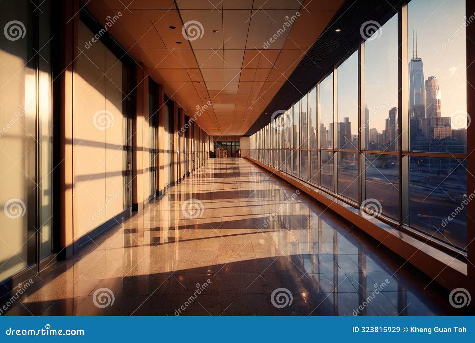 Modern Office Building Hallway, Passage for Corporate Building Stock ...