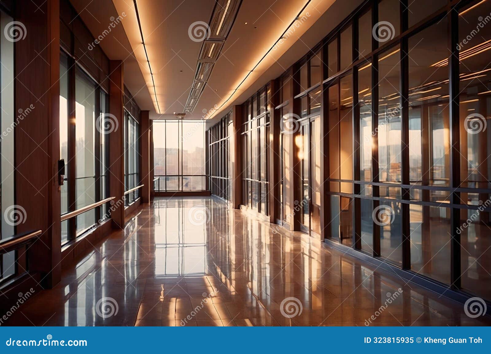 Modern Office Building Hallway, Passage for Corporate Building Stock ...
