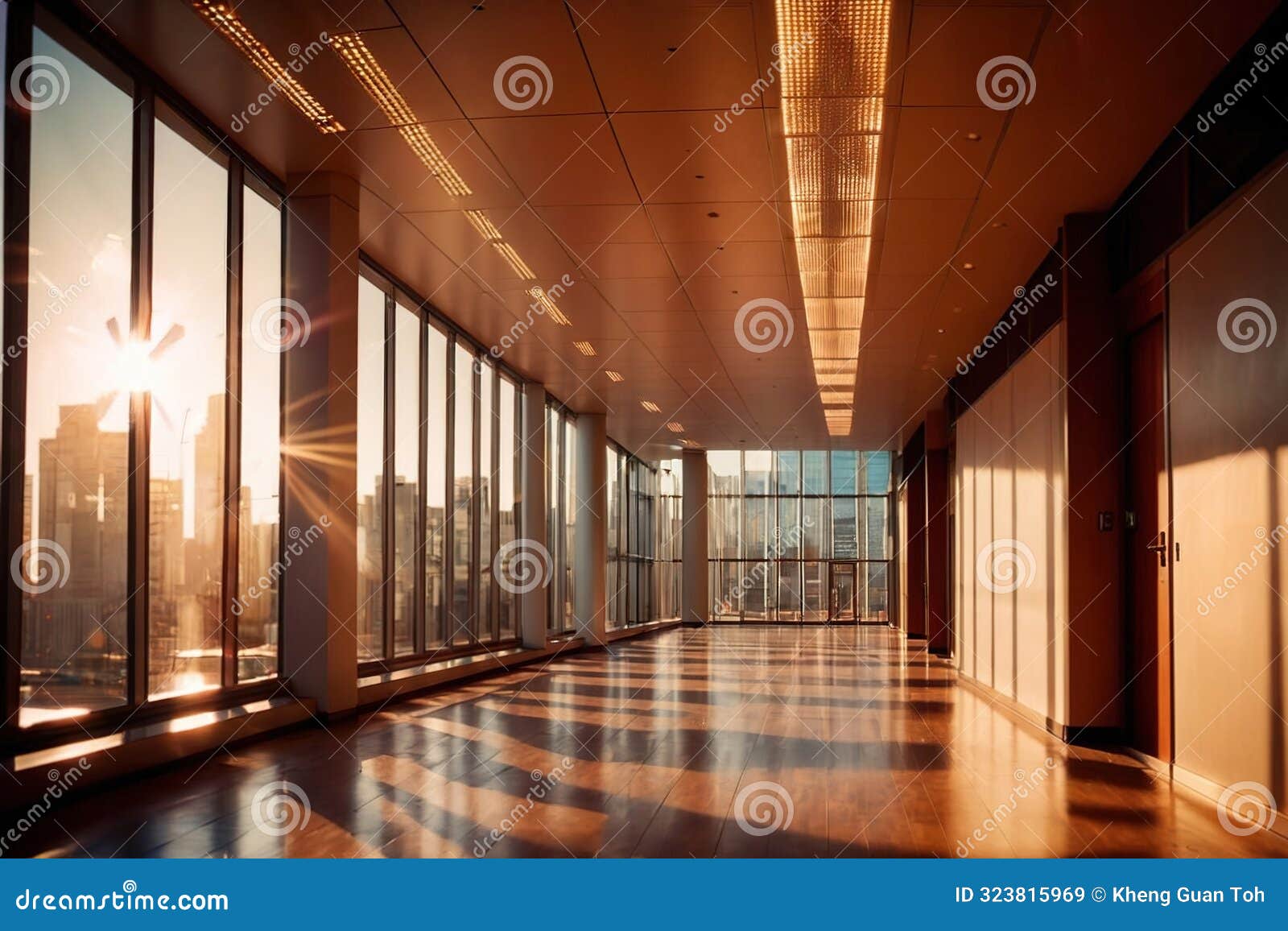 Modern Office Building Hallway, Passage for Corporate Building Stock ...