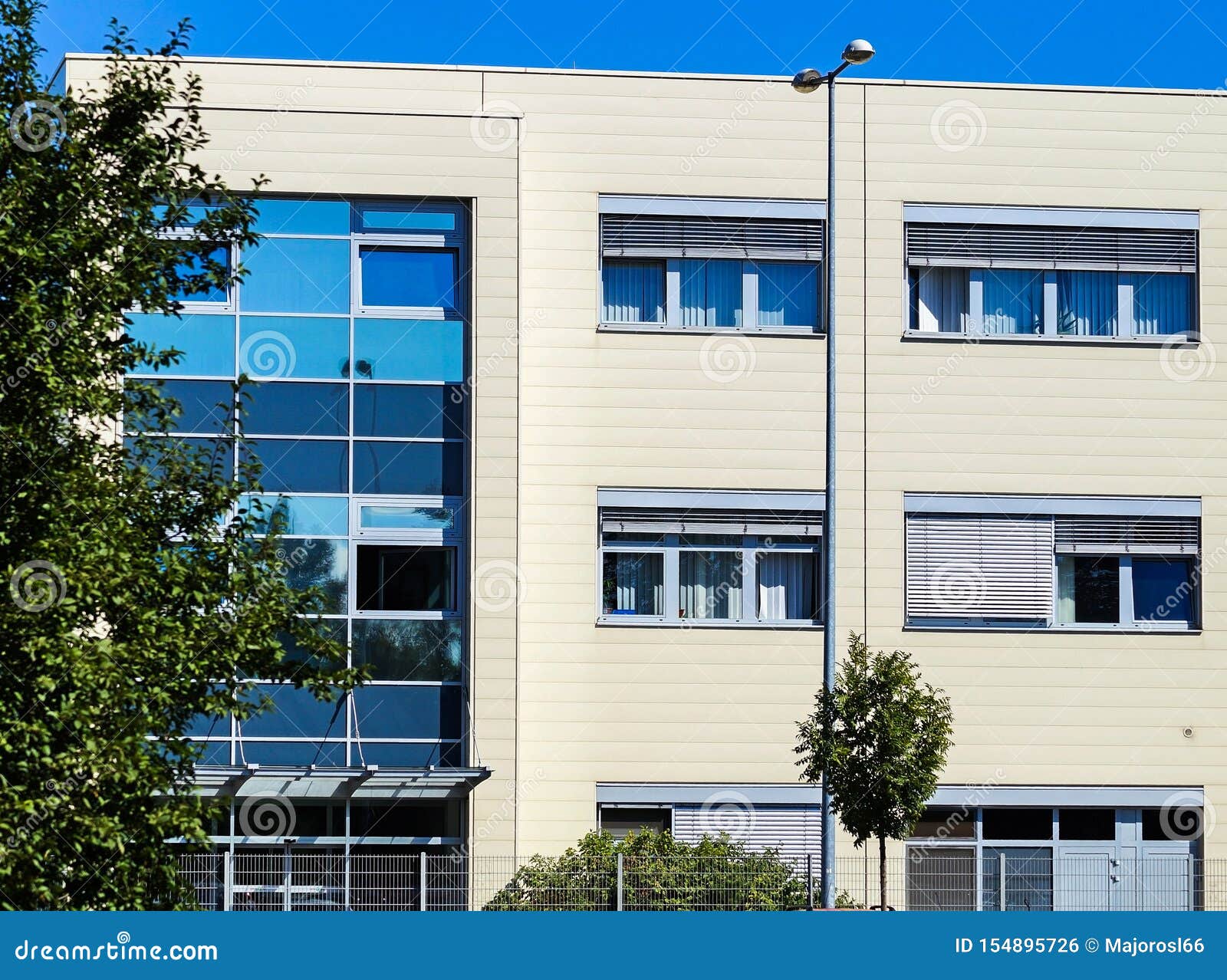 Modern Office Building in the Industrial Park Stock Photo - Image of ...