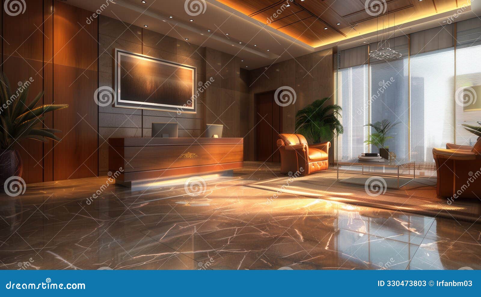 Modern Office Building Interior Design. Minimalist and Functional ...