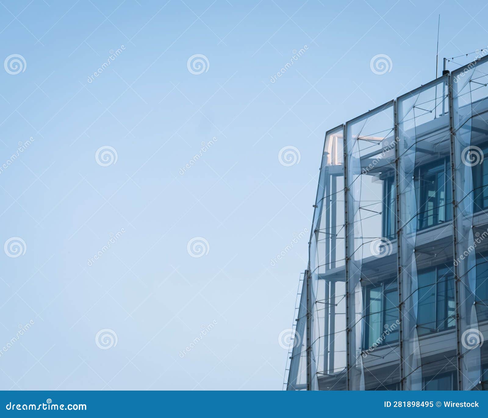 Modern Office Building with Large Glass Windows. Stock Image - Image of ...