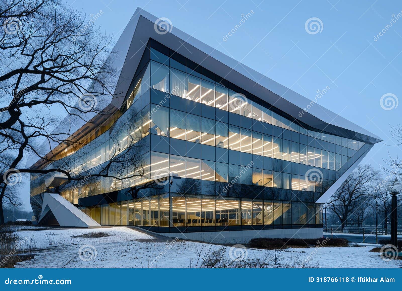 Modern Office Building with Many Windows, an Office Building with a ...