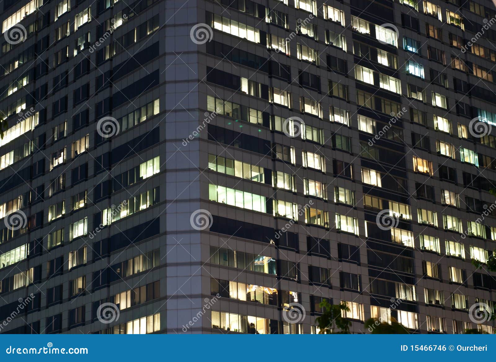 Modern Office Building at Night Stock Photo - Image of architecture ...