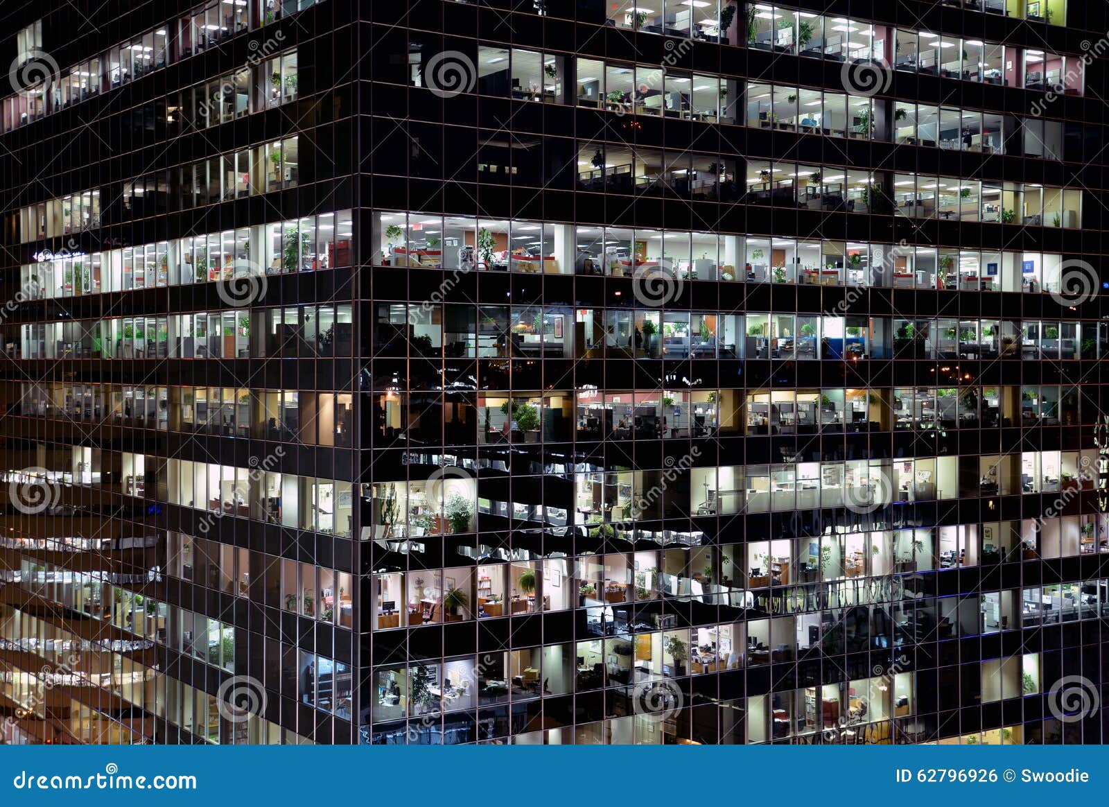 Modern Office Building at Night Stock Photo - Image of office, modern ...