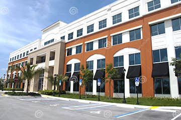 Modern Office Building Side View Stock Image - Image of office, window ...