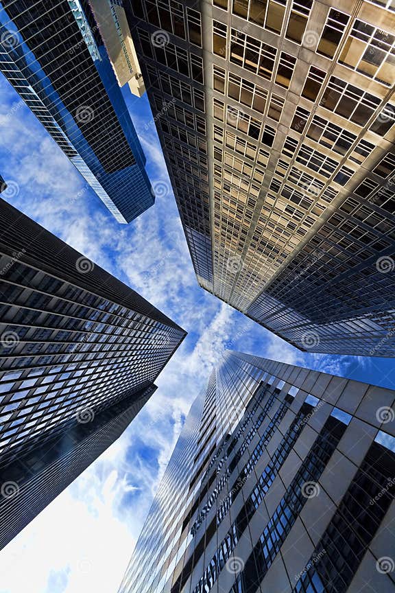 Modern Office Building Skyscrapers & Clouds Stock Photo - Image of ...