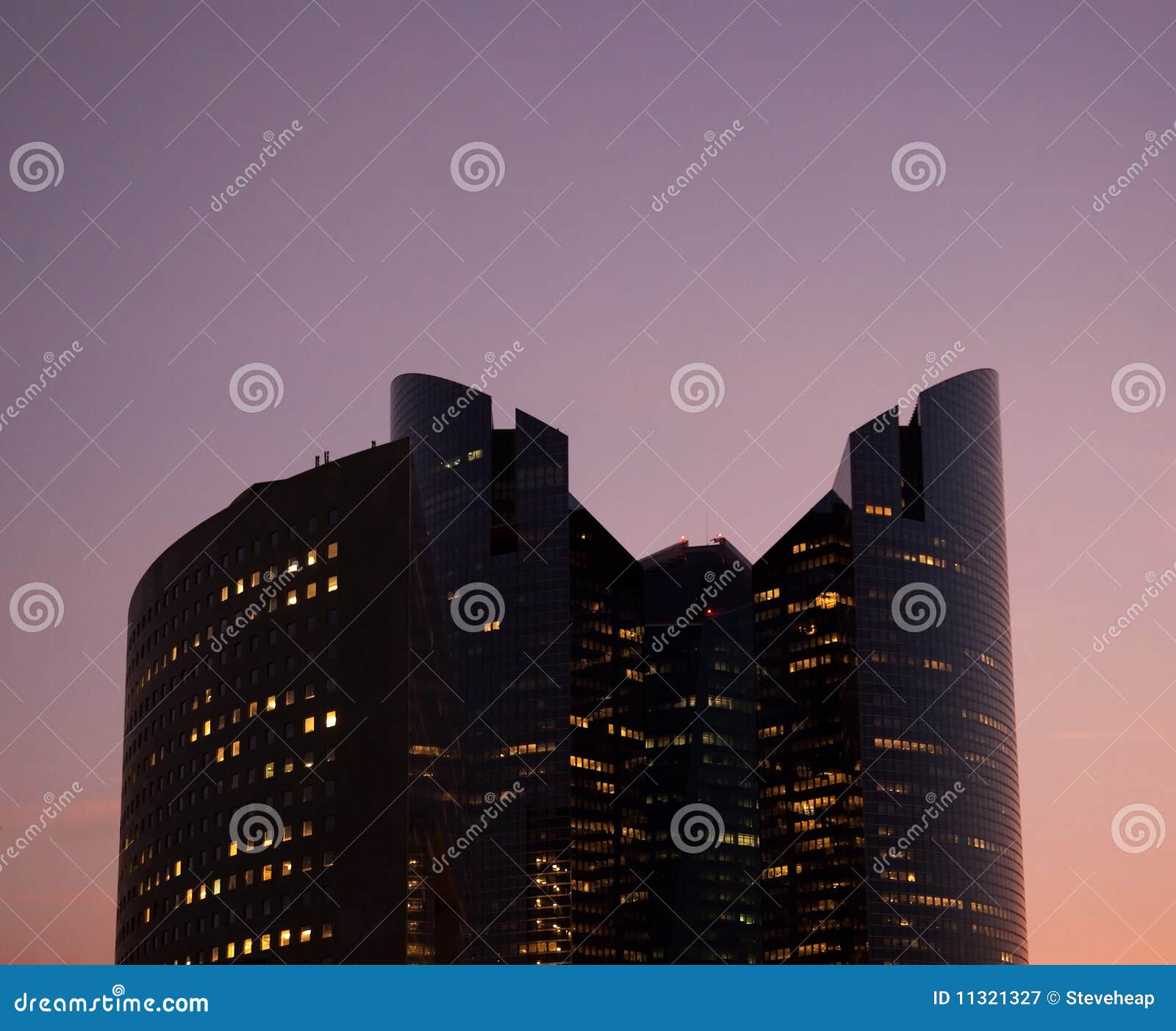 Modern Office Building at Sunset Stock Image - Image of architectural ...