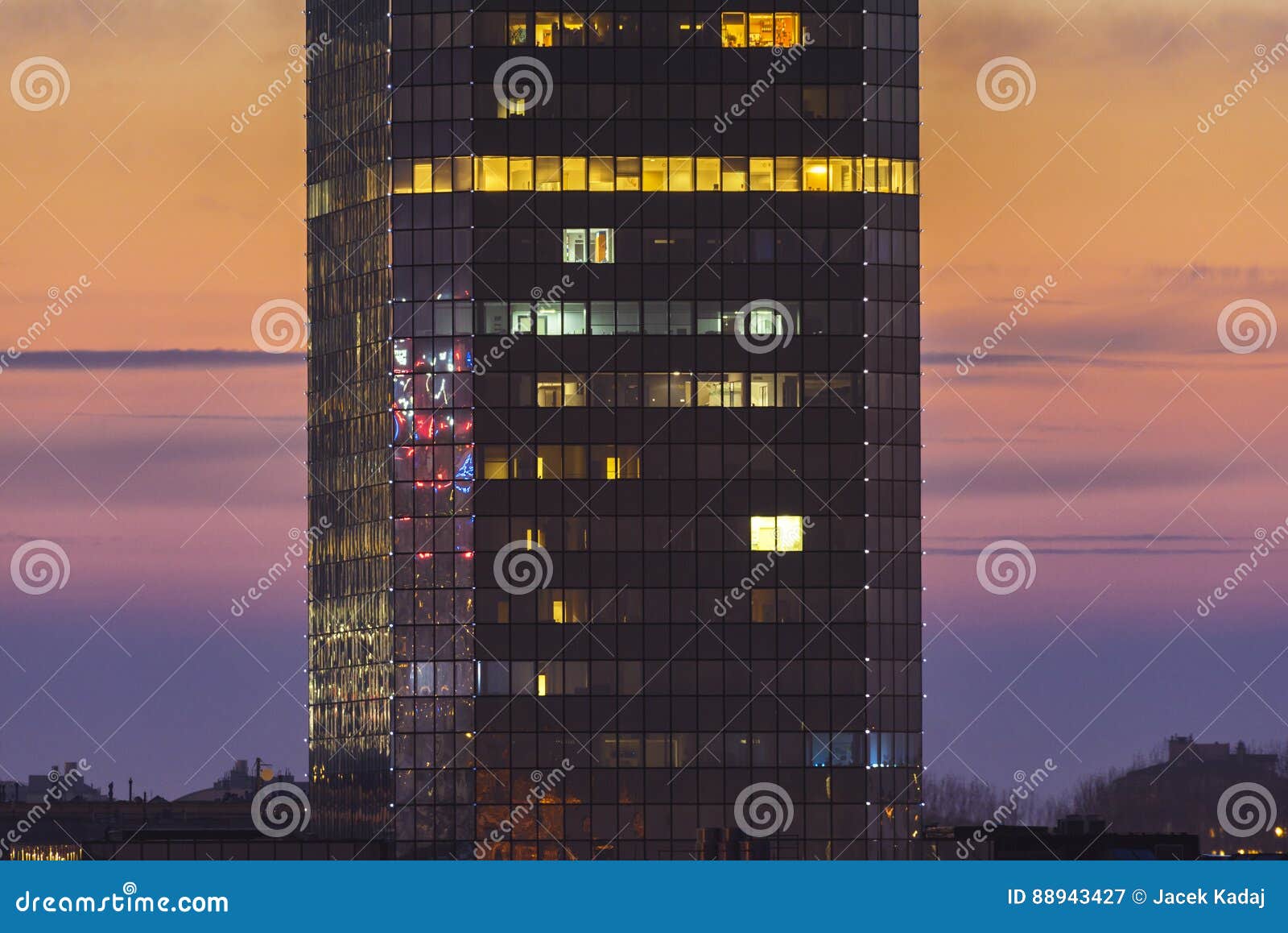 Modern Office Building during Sunset Stock Image - Image of facade ...