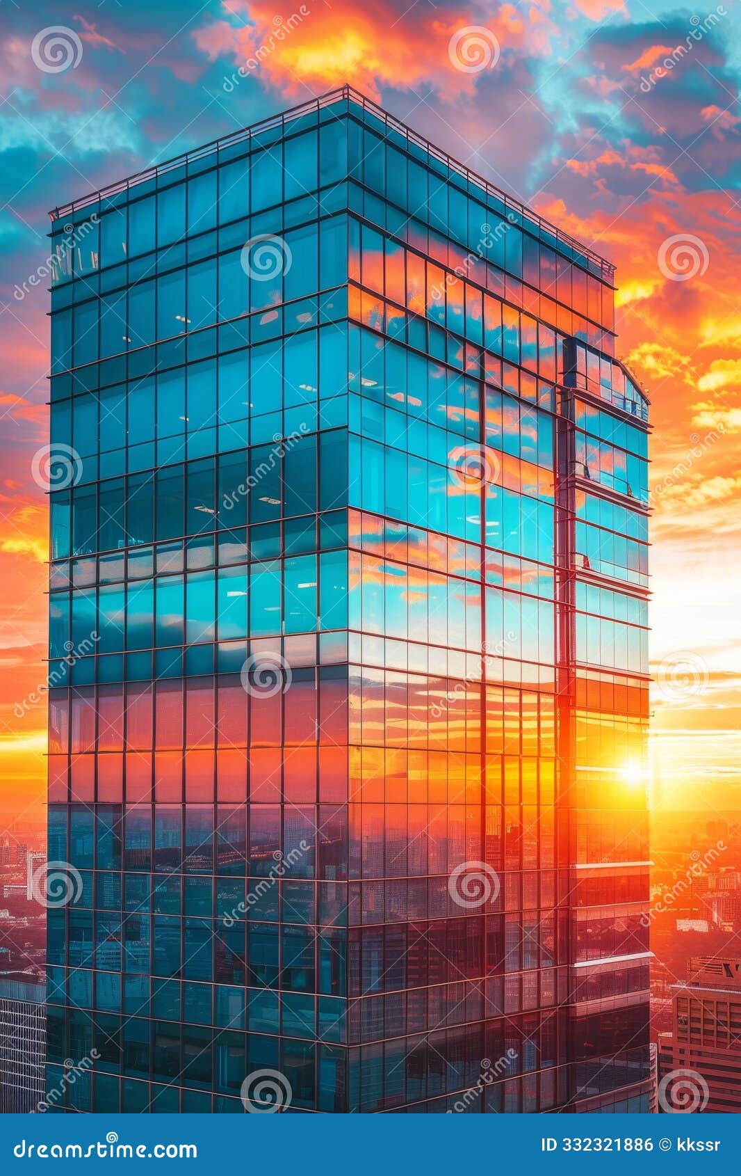 Modern Office Building at Sunset Symbolizing Business Success and ...