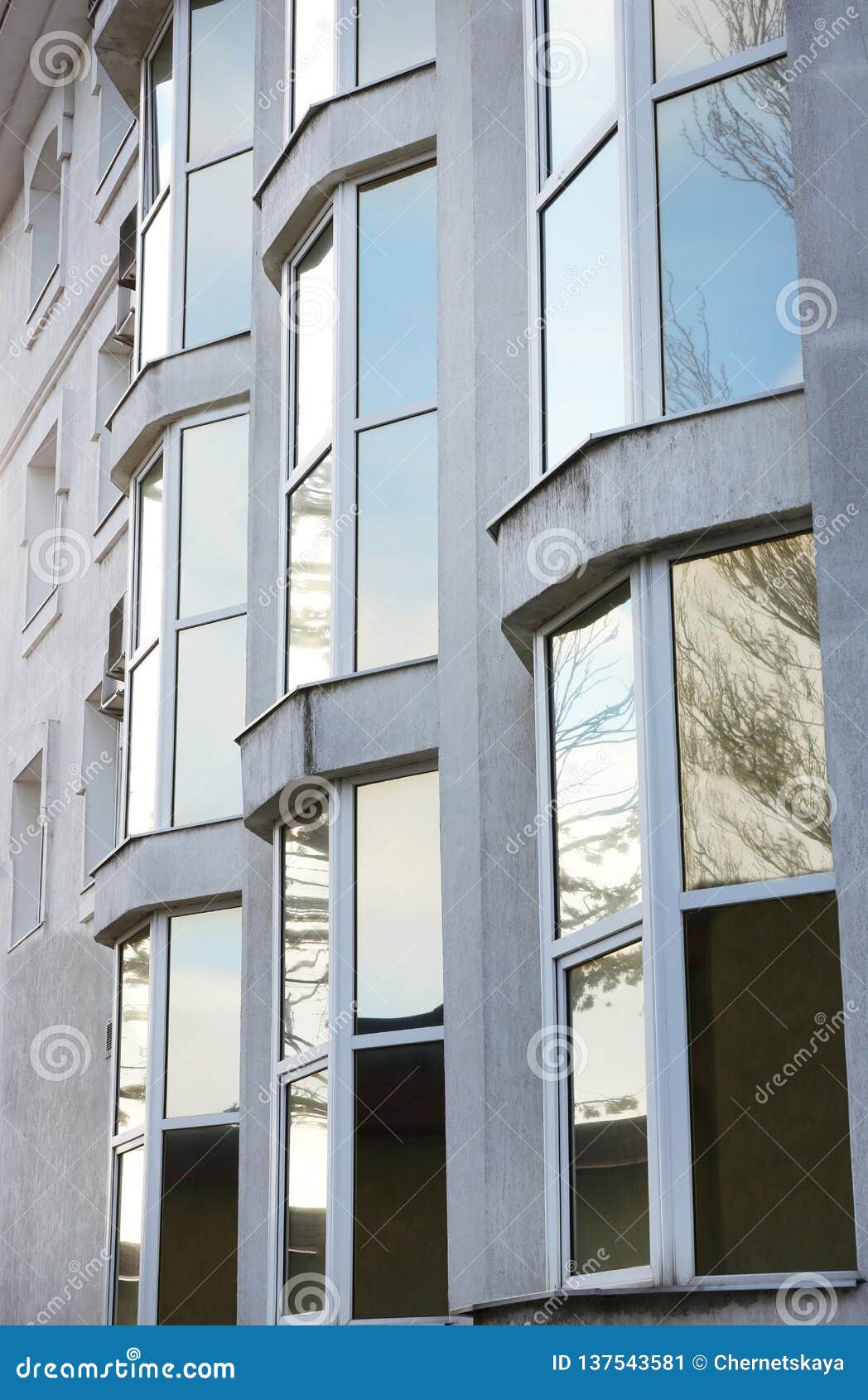 Modern Office Building with Tinted Windows Stock Image - Image of ...