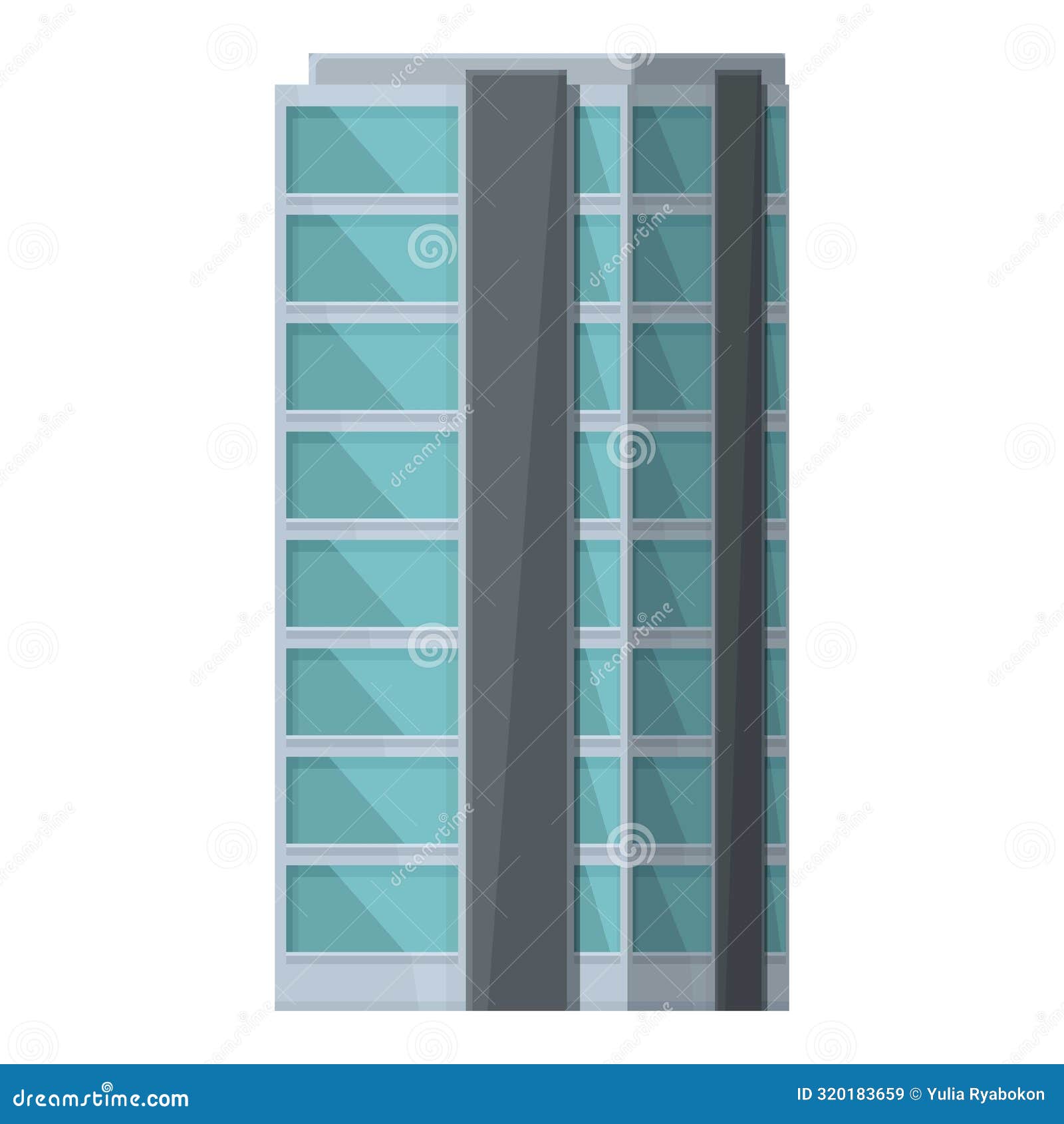 Modern Office Building Vector Illustration Stock Vector - Illustration ...