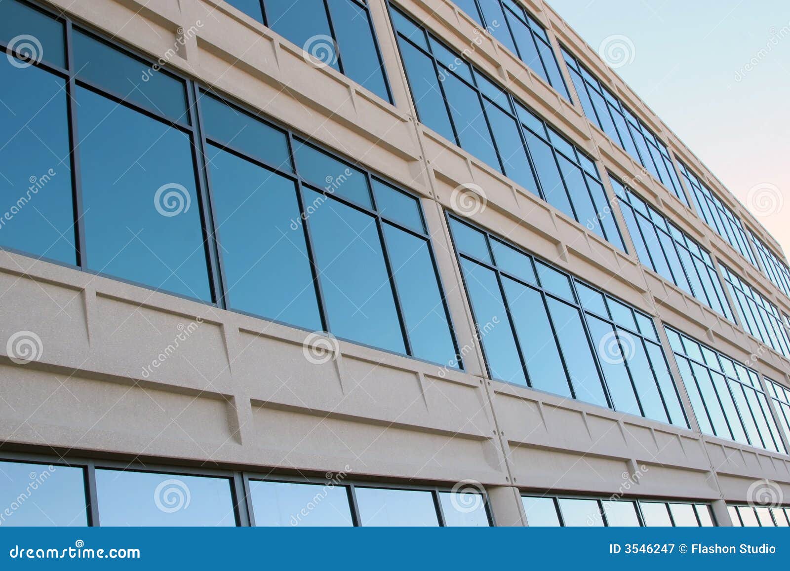 Modern Office Building Windows Stock Image - Image of blue, modular ...