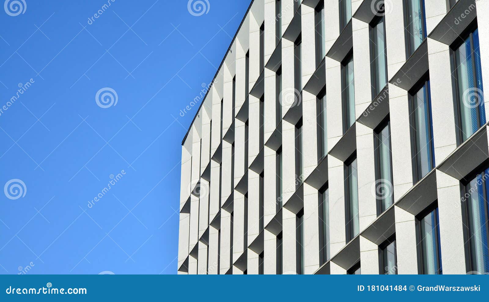 Modern Office Building Windows with Vertical Lines and Reflection ...