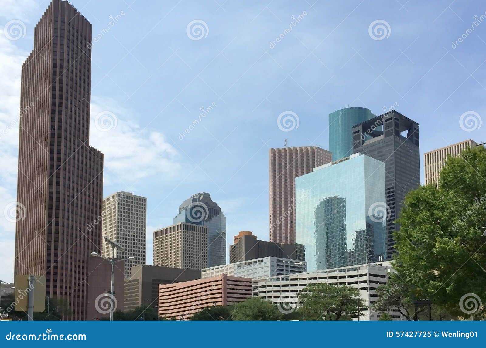 Modern Office Buildings in Downtown Houston Stock Image - Image of ...