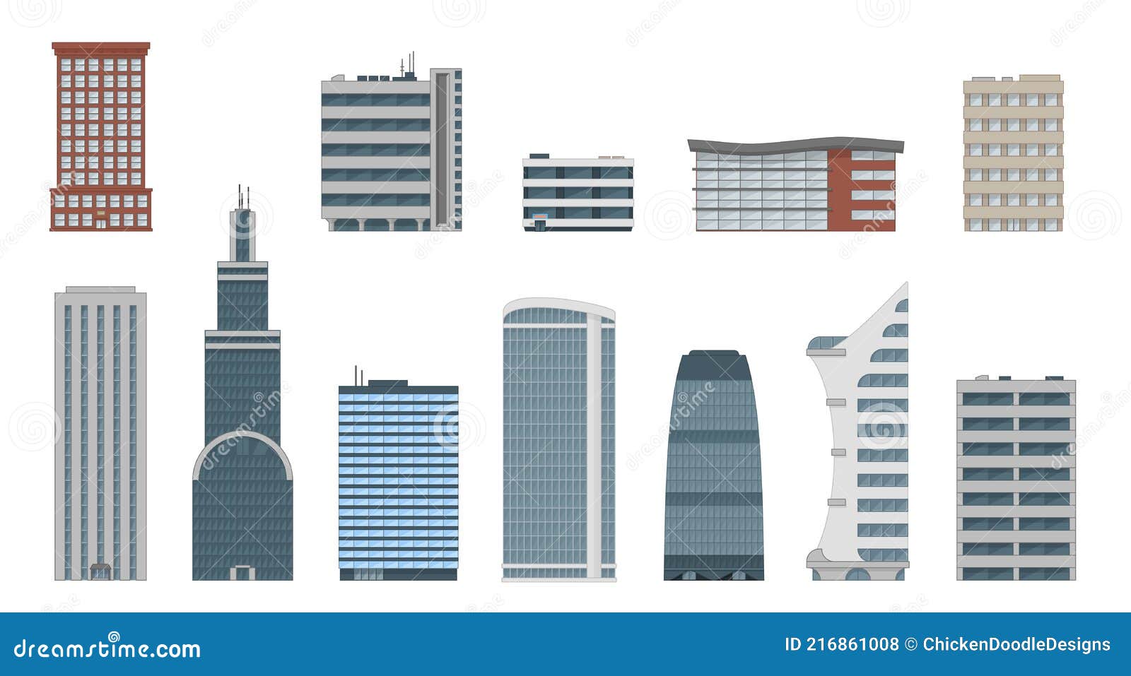 Modern office buildings stock vector. Illustration of business - 216861008