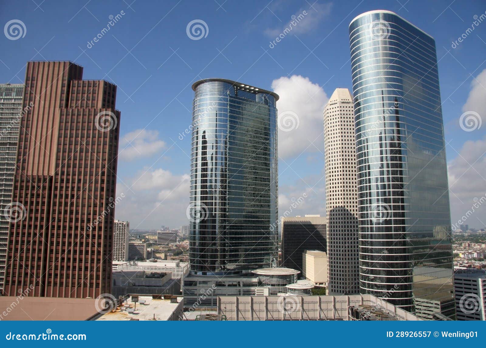 Modern Office Buildings in Houston Stock Image - Image of work, city ...