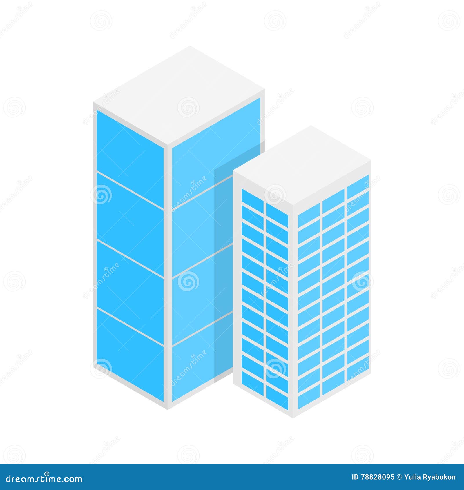 Modern Office Buildings Icon, Isometric 3d Style Stock Vector ...