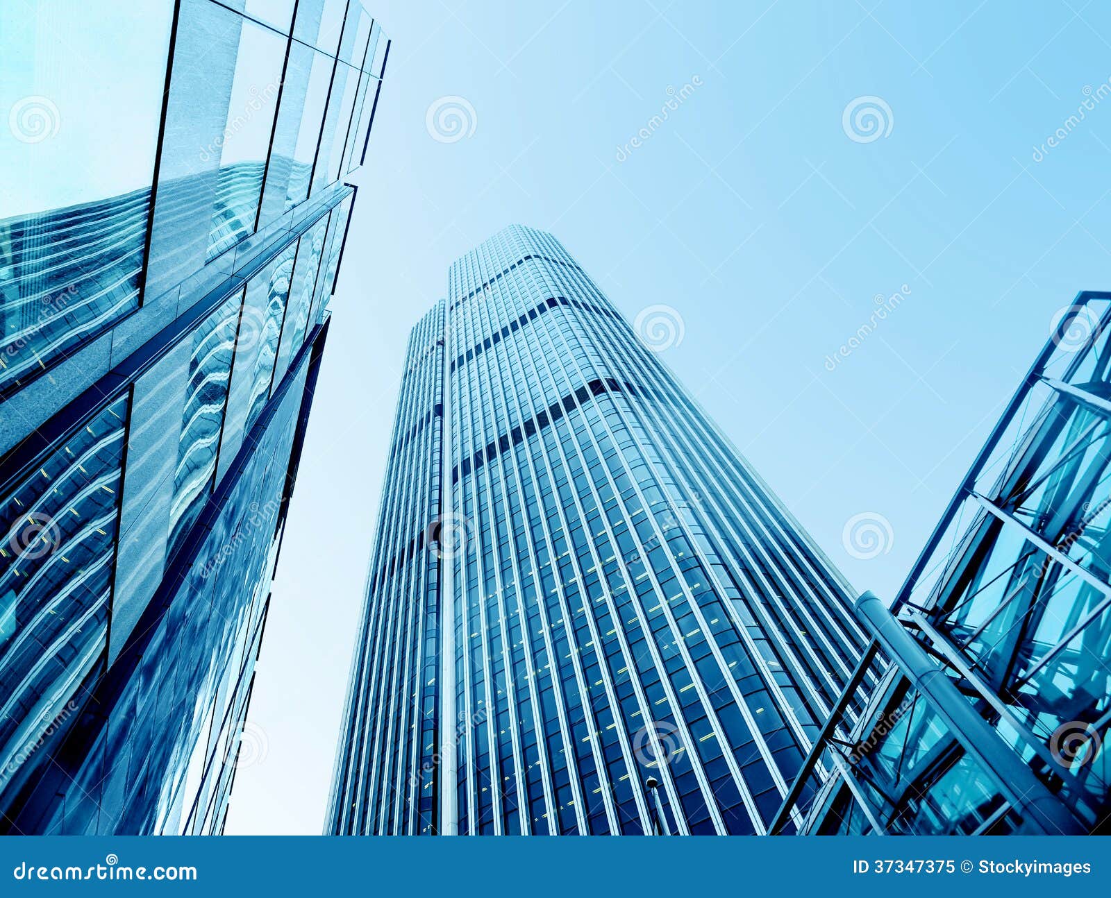 Modern Office Buildings from Low Angle View Stock Image - Image of ...