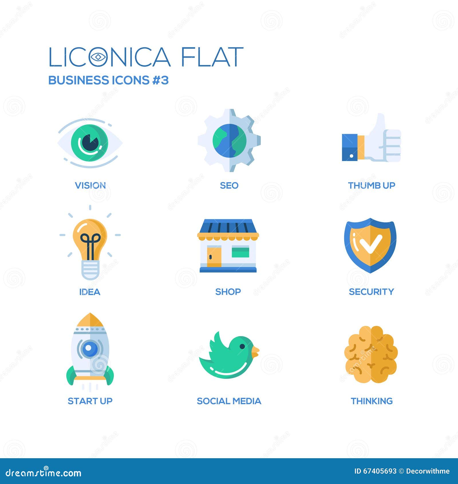 Modern Office and Business Line Flat Design Icons, Pictograms Set Stock ...