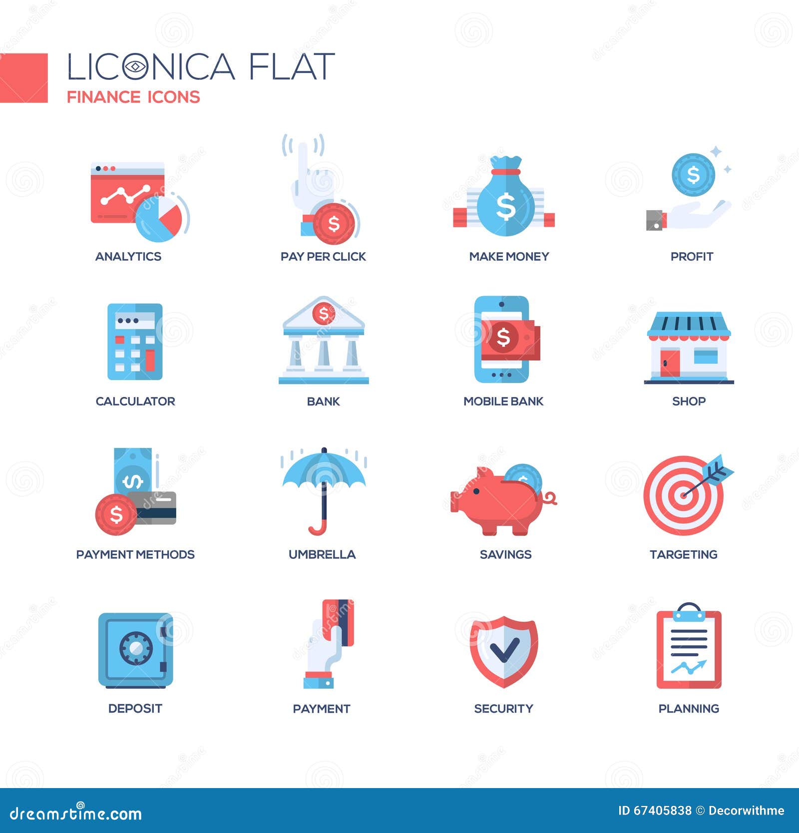 Modern Office and Business Line Flat Design Icons, Pictograms Set Stock ...