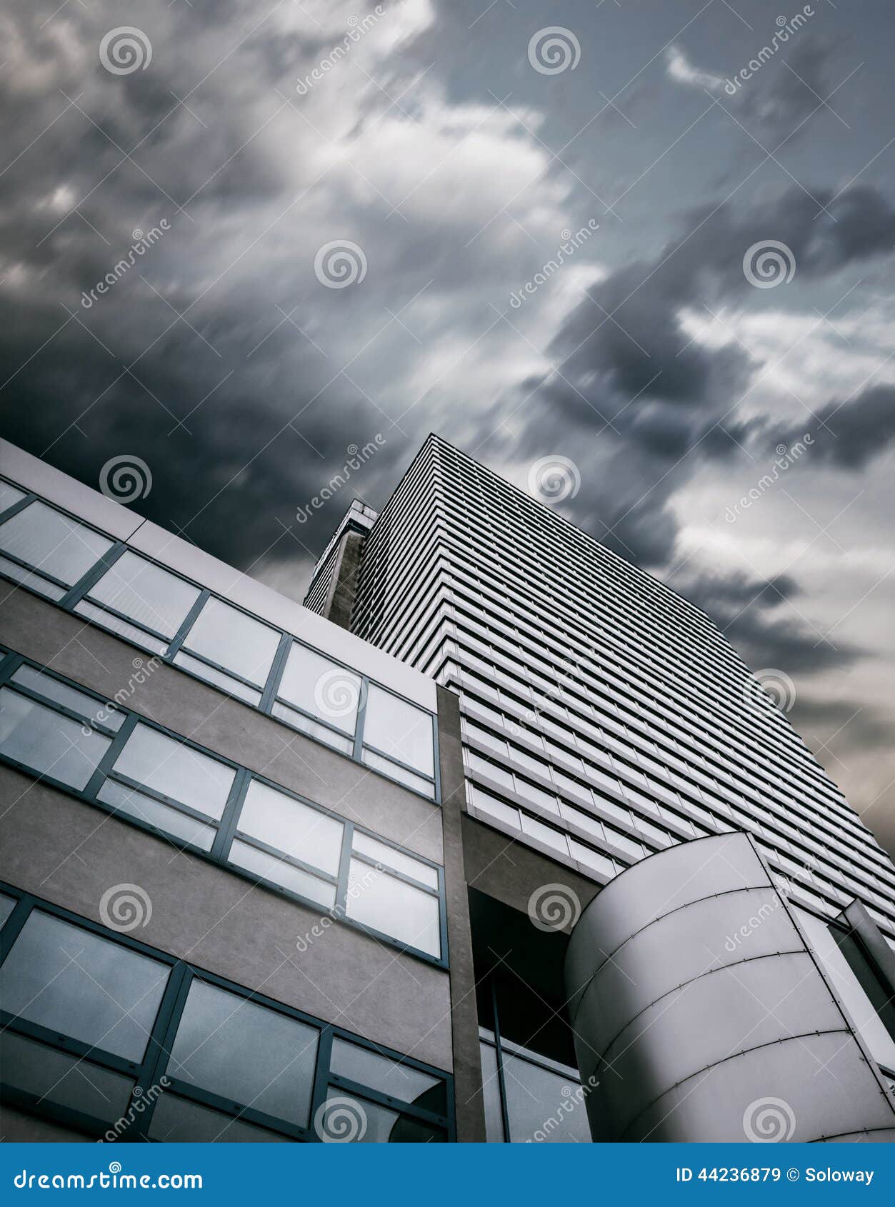 Modern Office Center Building with Apocalyptic Sky Stock Image - Image ...
