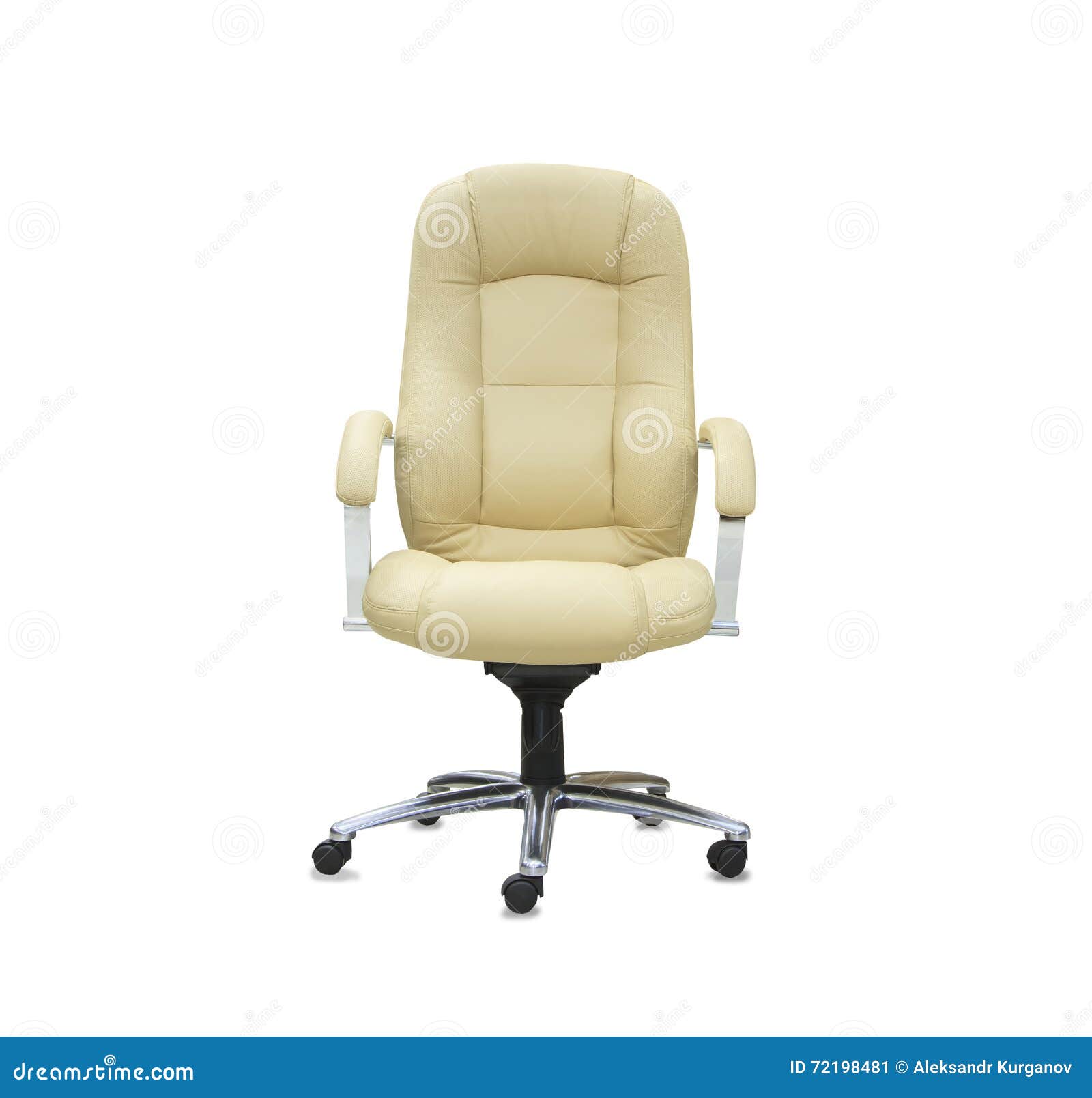 Modern Office Chair from Beige Leather. Stock Image - Image of isolated ...
