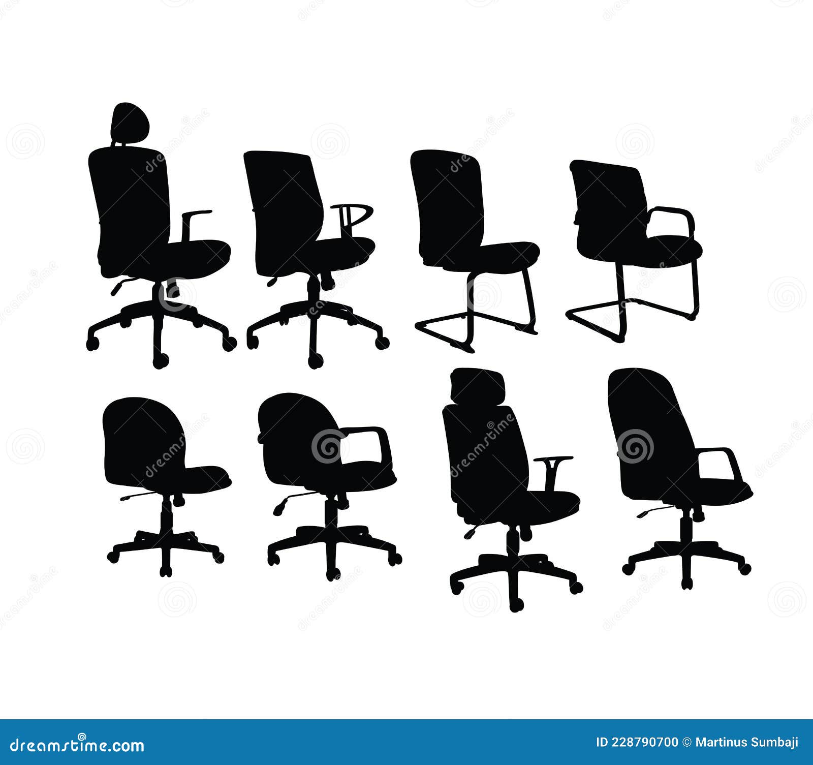 Modern Office Chair Silhouettes Stock Vector - Illustration of director ...