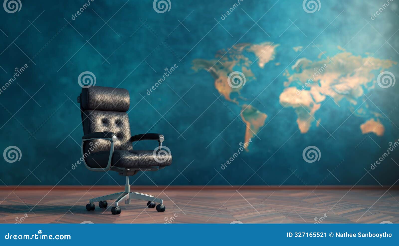 Modern Office Chair with World Map Stock Illustration - Illustration of ...