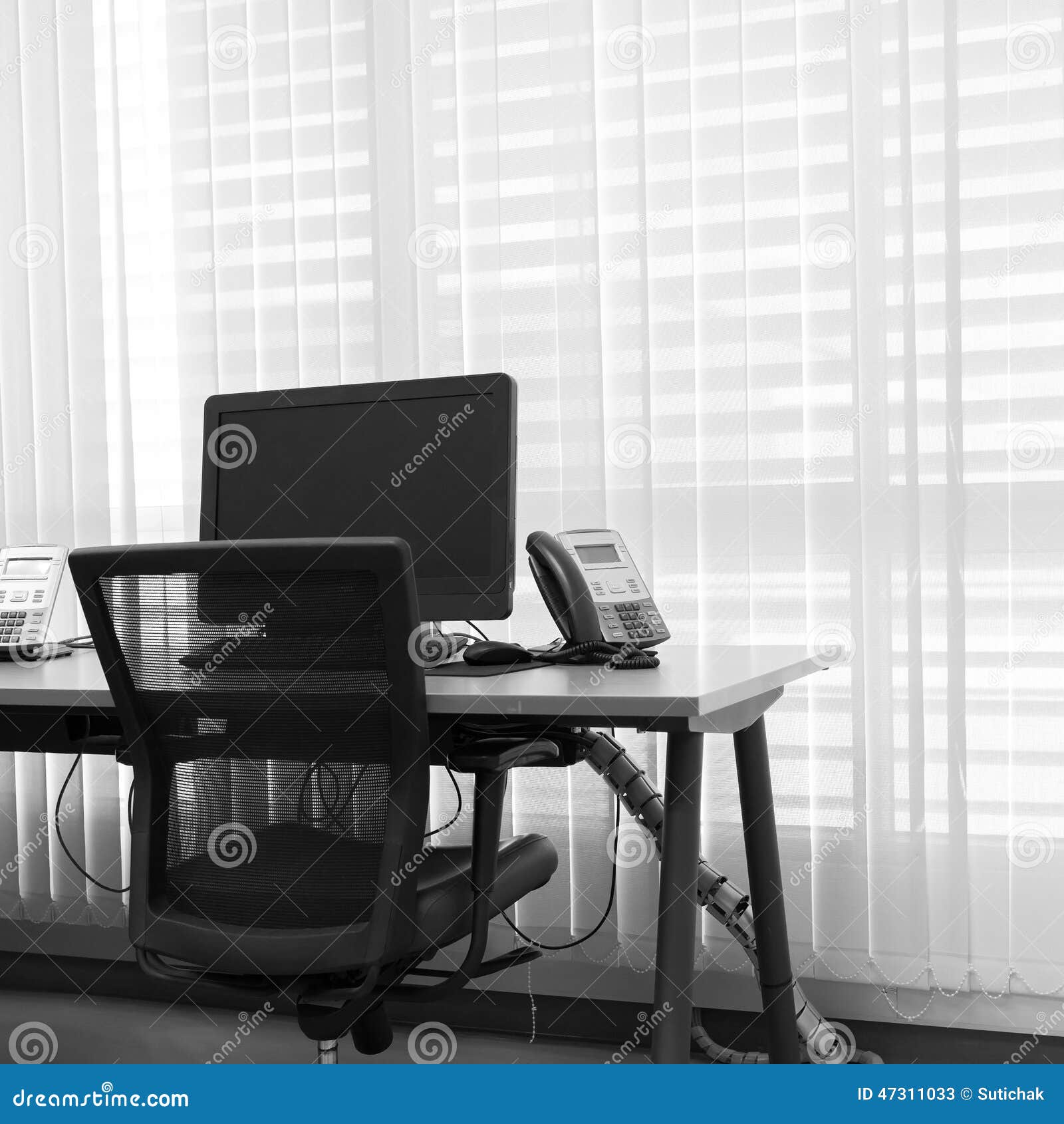 Modern Office with Computer Stock Image - Image of modern, monitor ...